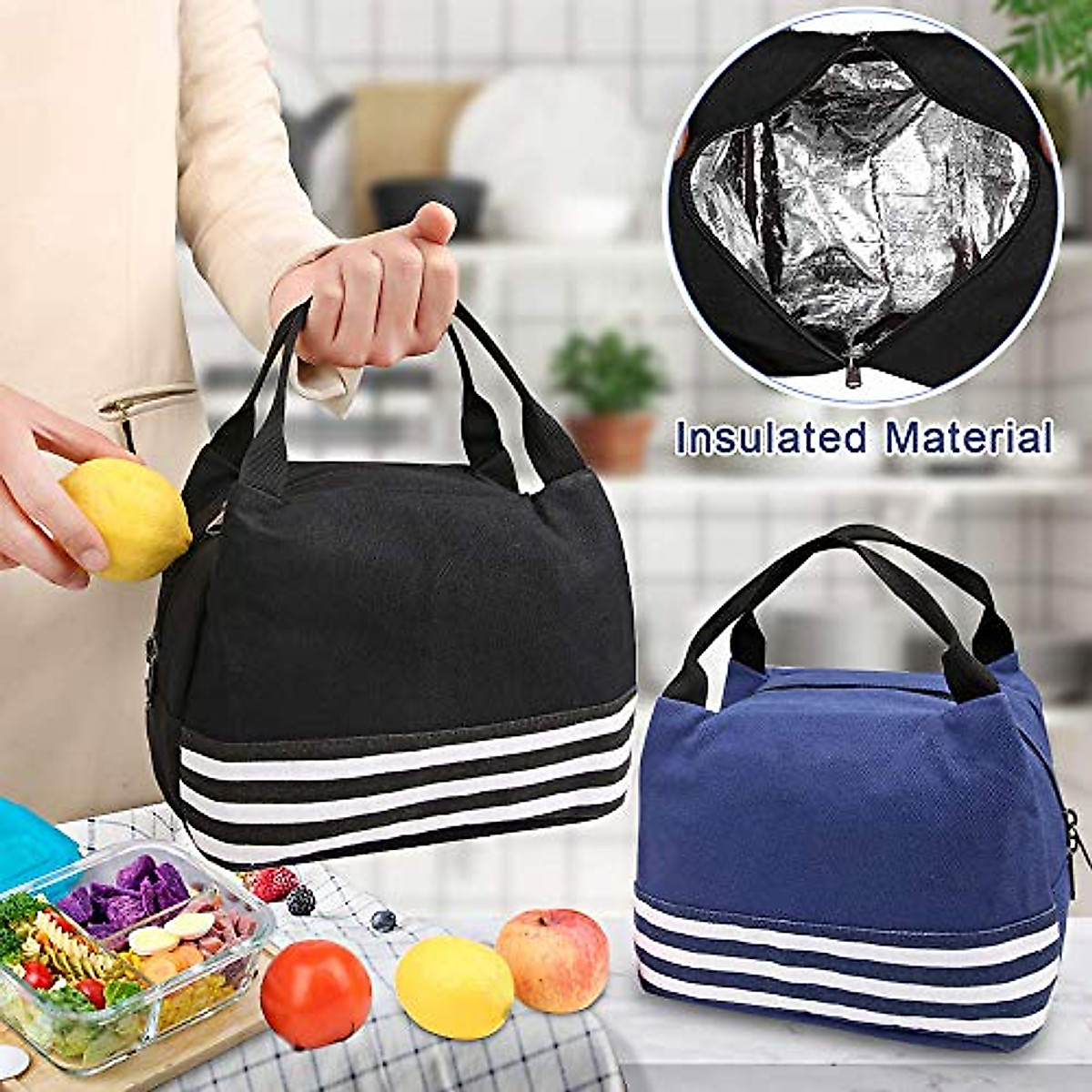 Sugaroom Backpack for Girls, 4 in 1 Girls Backpacks Set Lightweight Canvas School Bag Bookbags with Lunch Box, Drawstring Bag & Pencil Case for Teens