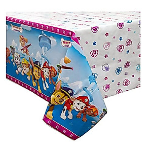 Hotel Safety Products Inc. Paw Patrol Girl Rectangular Printed Plastic Table Covers 3ct for Birthday Parties, 54X84 Inch