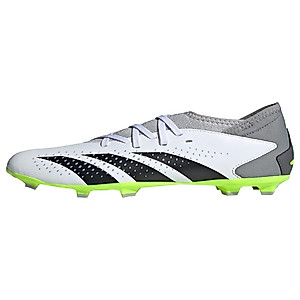 adidas Predator Accuracy.3 Firm Ground Sneaker, White/Core Black/Lucid Lemon, 1 US Unisex Little Kid