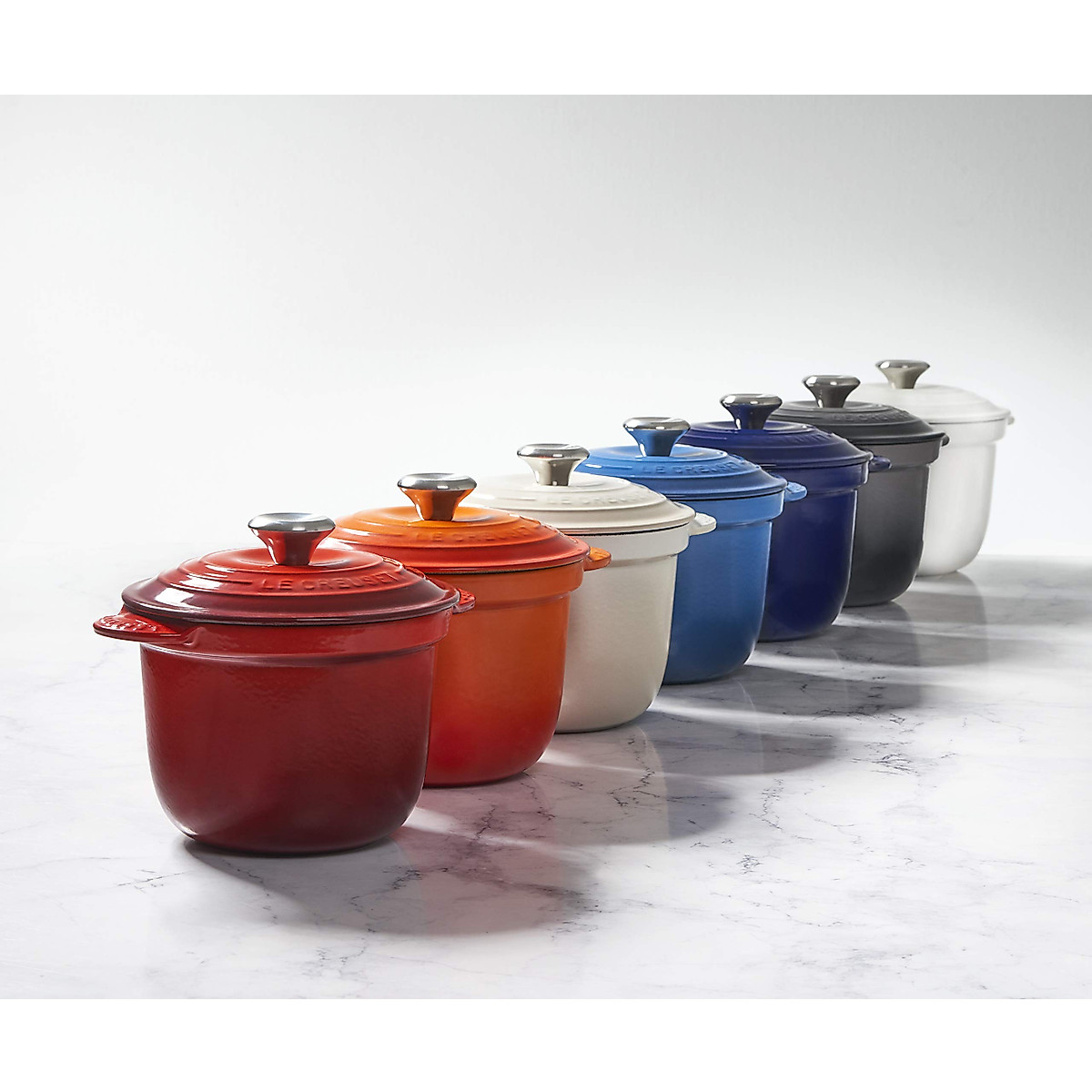 Le Creuset Enameled Cast Iron Rice Pot with Lid & Stoneware Insert, 2.25 qt., Oyster