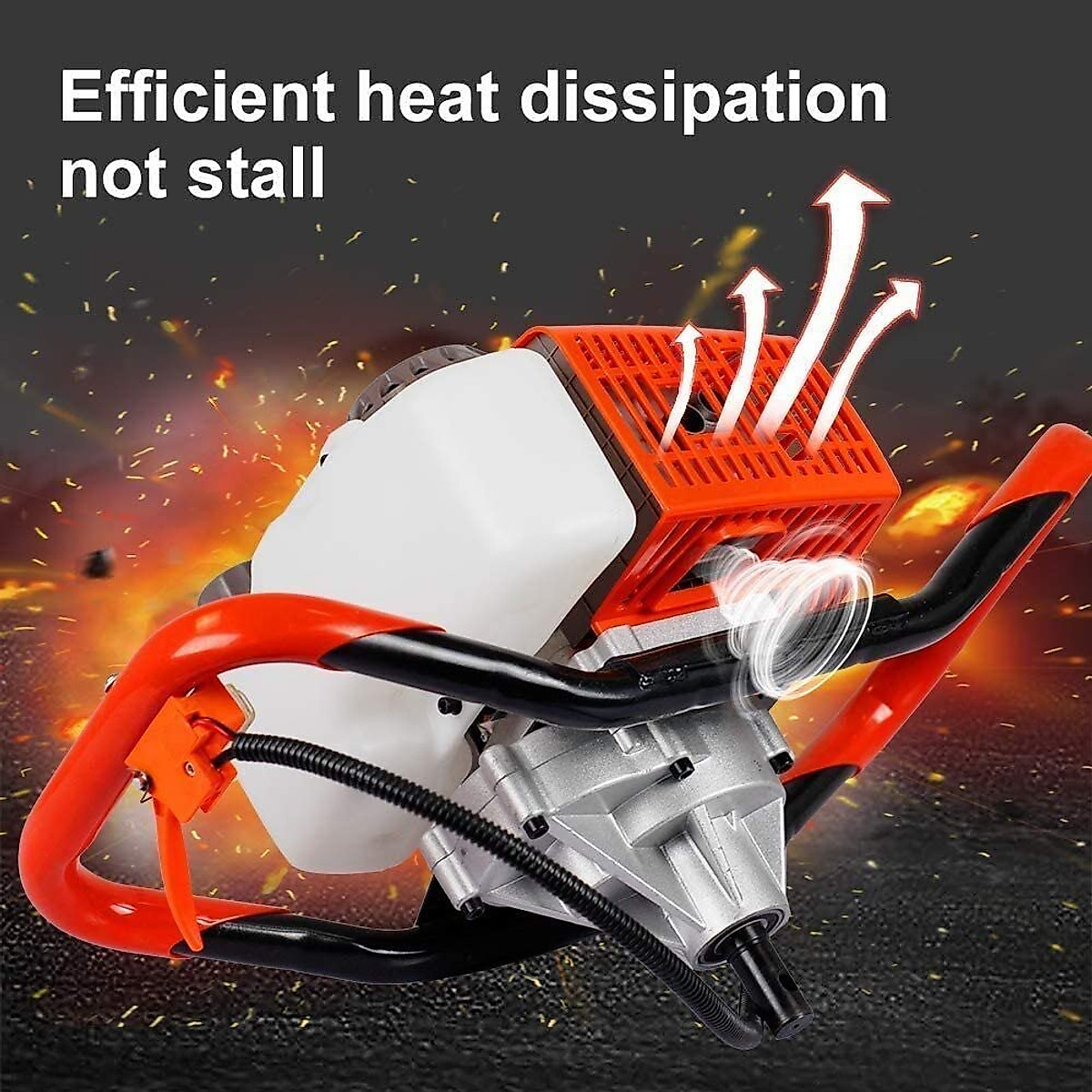 DC HOUSE 63CC Gas Powered Post Hole Digger with 8" Earth Auger Drill Bit, Post Hole Digger Auger Digging Tools, 2-3 Packages Shipping