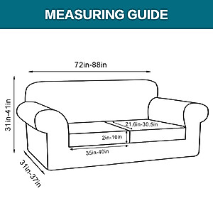 Turquoize 3 Piece Sofa Covers for 2 Cushion Couch Sofa Slipcover Soft Couch Cover for Dogs-Washable Sofa Furniture Covers with 2 Individual Cushion Covers (2 Cushion Sofa, Dark Cyan)