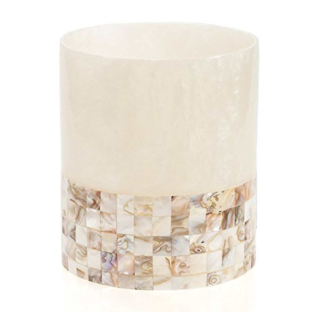 Creative Scents Bathroom Trash Can - Decorative Bathroom Wastebasket Finished in Beautiful Mother of Pearl - Modern Waste Basket for Bathroom, Powder Room Or Living Room (Milano Collection)