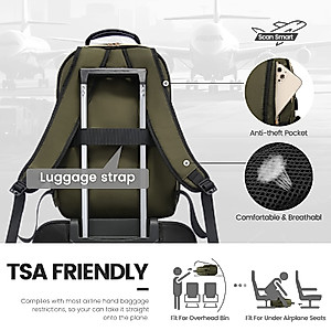 LOVEVOOK Laptop Backpack for Women 15.6 inch,Cute Womens Travel Backpack Purse,Professional Laptop Computer Bag,Waterproof Work Business College Teacher Bags Carry on Backpack with USB Port,Army Green