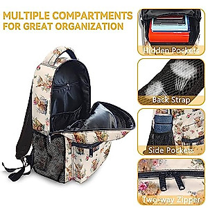 Mercuryelf Highland Cow Backpack for Girls Boys, 16 Inch Beige Backpacks for School, Aesthetic Lightweight Bookbag for Kids