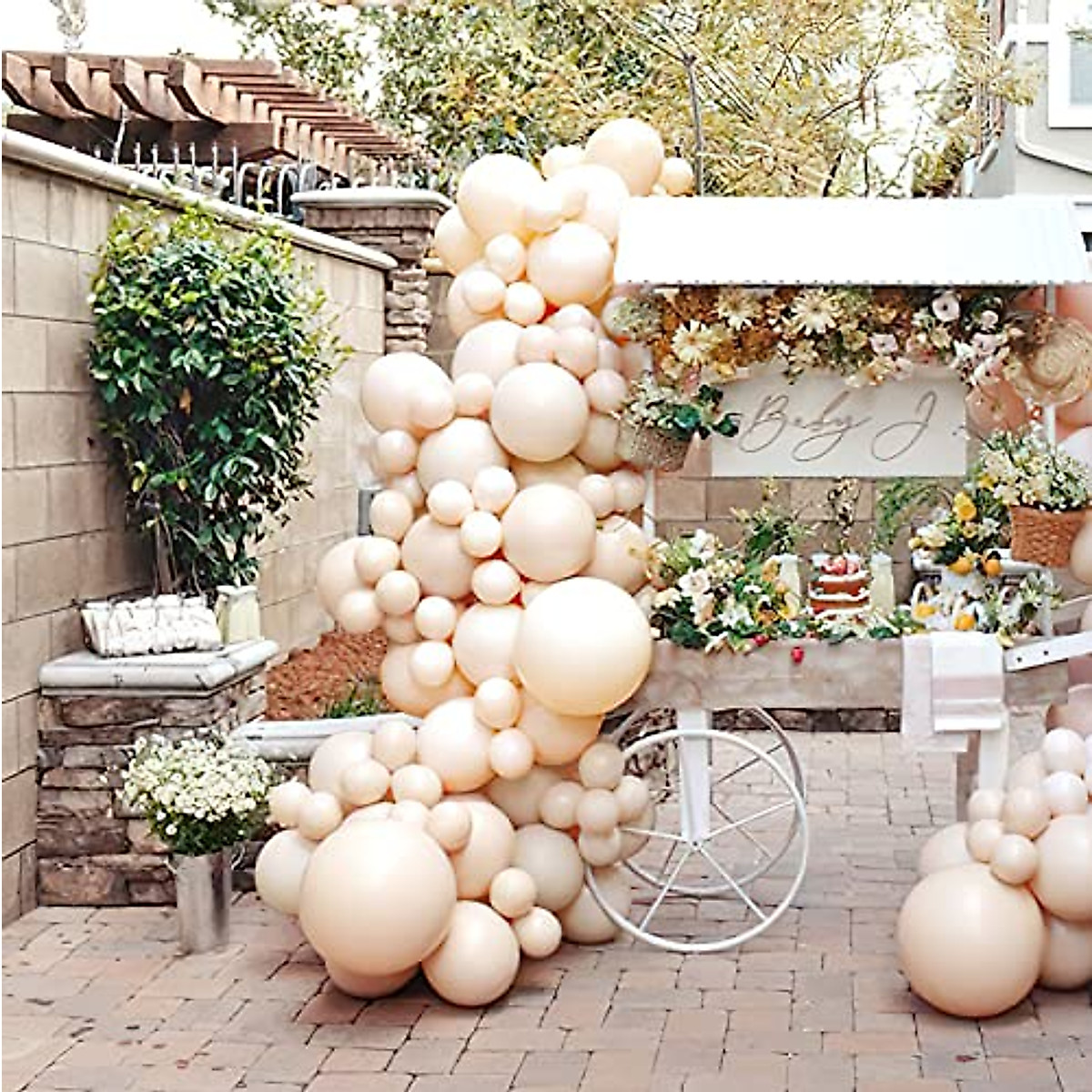 Kozee Double-Stuffed Nude Blush Balloons Different sizes 63 PACK 18+12+10+5 inch Peachy beige Balloon Garland kit For Wedding Birthday baby shower anniversary decorations