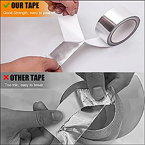 1PCS Premium Silver Aluminum Tape, Foil Insulation Tape, Heavy Duty Metal Duct Tapes for HVAC Ductwork, High Temperature Dryer Vents, Waterproof Pipes Wrap, Seam Sealing, Duct Repairs, Heat Resistant