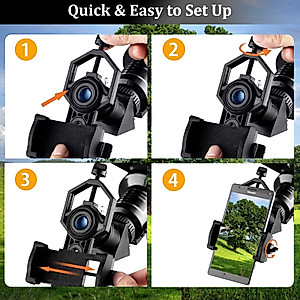 ToopMount Universal Smartphone Adapter Cell Phone Adapter Mount, Compatible Binocular Monocular Spotting Scope Telescope Microscope, Astronomical Telescope, for Record Nature World Black