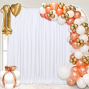 White Backdrop Curtain Polyester Backdrop for Wedding Party Baby Shower Birthday Photography Ceremony 5ft x 8ft 2 Panels