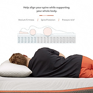 Full Size Mattress, Sweetnight 12” Hybrid Mattress with Gel Memory Foam & Pocket Innerspring for Cool Sleep & Edge Support, Bed Mattress with Moisture Wicking Adaptive Cover, Medium Firm, Full Size