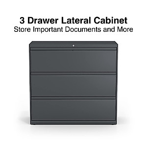 Lorell Fortress File Cabinet, 42 by 18-5/8 by 40-1/4-Inch, Charcoal