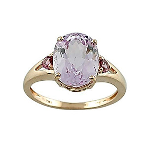 Carillon Kunzite Oval Shape 9X11MM Natural Earth Mined Gemstone 10K Rose Gold Ring Unique Jewelry for Women & Men