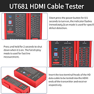 HDMI/Mini-HDMI Cable Tester,HDMI Data Cable Tester,Supports Fast scan Mode and Full Display Mode