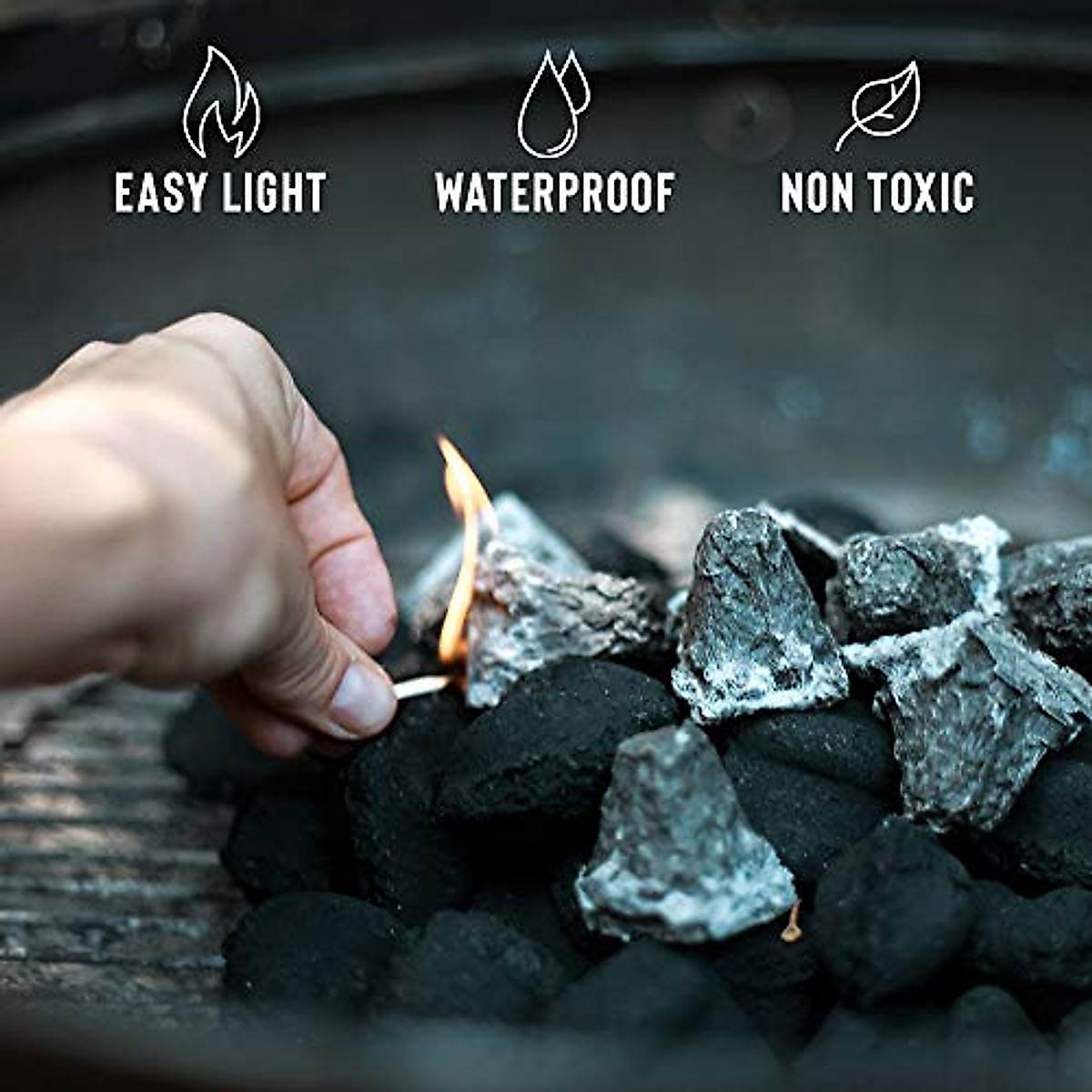 Firestarter, Charcoal Starter Cubes - Waterproof, Easy Light, Eco Friendly | Fire Starters for Campfires, Grill, Fire Pit, BBQ Charcoal Chimney, Pizza Oven, Fireplace