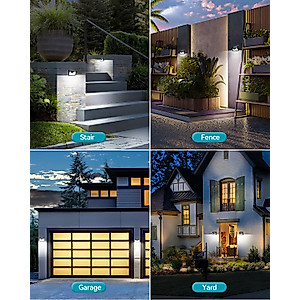 Solar Lights Outdoor 4 Pack, 140LED/3 Modes Motion Sensor Outdoor Lights Solar Powered, Wireless IP65 Waterproof Solar Wall Lights Outdoor Lights, Bright for Backyard Garden Fence Patio Front Door