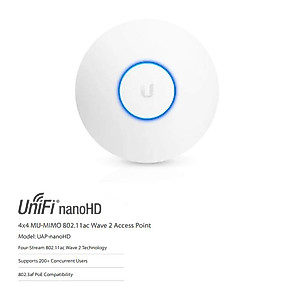 UniFi nanoHD UAP-nanoHD-US Compact Dual Band Wave2 Enterprise Wi-Fi 4x4 MIMO 1730 Mbps (4-Pack)