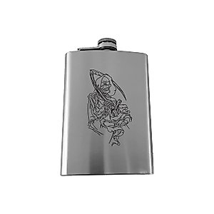 8oz Dealer of Death Grim Reaper Hip Flask