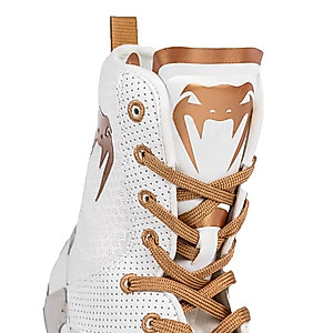 Venum Mens "Elite" Boxing Shoes, White/Gold, 10 US