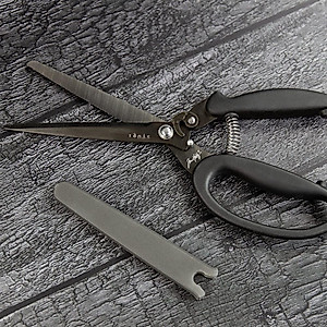 Tonic Studios Tim Holtz Recoil Scissors - Titanium Coated, Double-Beveled Blades, Black (9.5'')