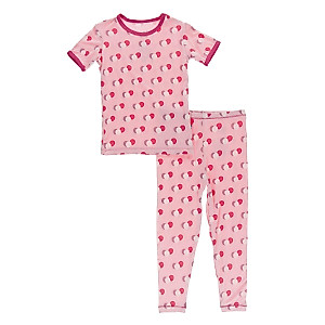 KicKee Happy Birthday Pajama Set, Short Sleeve, Long Pants, Snug Fit Pajamas (Lotus Birthday - 6 Years)