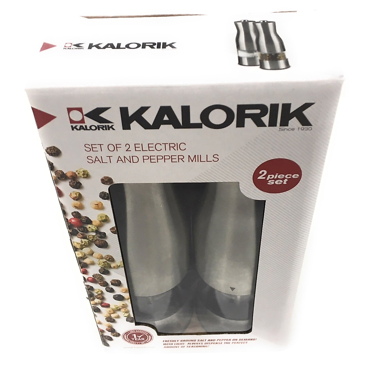 Kalorik Electric Salt and Pepper Mills (2 Piece Set)