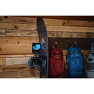 Gravity Grabber - Ultimate Ski + Snowboard Wall Storage Rack | Save Your Rocker, Tips, and Tails | Damage-Free Ski/Snowboard Storage Rack | Fits any Ski or Snowboard | Ski/Board Wall Storage (Cyan, 1)