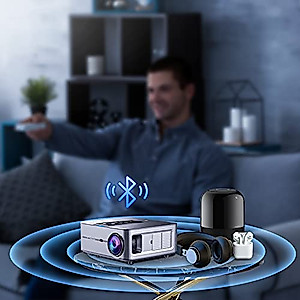 Smart Projector 5G WiFi Bluetooth, Artlii Play3 Outdoor Movie Projector 4K Supported, Android TV 10, Google Voice Assistant, Full HD Native 1080P Projector with Built-in Netflix, YouTube, Prime Video