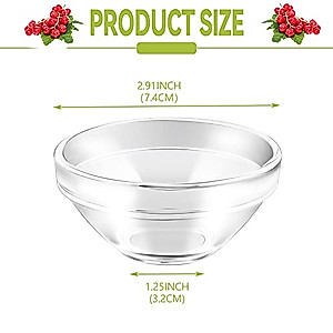 Vmiapxo 10 Pack 3" Clear Glass Bowls, 2.5oz Stackable Small Prep Bowls Portion Dishes Serving Bowl for Dessert Snack Spice Sauce Tasting