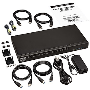 Tripp Lite KVM Switch, 16 Port HDMI USB with Audio and USB Sharing KVM Switch, 1U Rack Mount (B024-HU16)