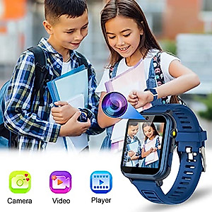 Smart Watch for Kids with 24 Puzzle Games HD Touch Screen Camera Music Player Pedometer Alarm Clock Calculator Flashlight 12/24 hr Kids Watches Gift for 4-12 Year Old Boys Toys for Kids