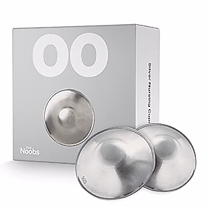 Love Noobs Silver Nursing Cups, Soothing Nipple Shields for Nursing Newborn Babies, Nickel-Free, Pure Silver Nipple Shield, Silver Nipple Covers Breastfeeding Essential, Regular, 1 Pack