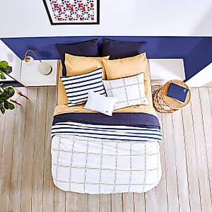 Lacoste Splash Duvet Set, King, White/Navy