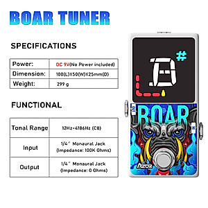 AZOR Tuner Pedal Boar Chromatic Guitar Deluxe Tuner Pedal High Precision for Guitar and Bass True Bypass AP512