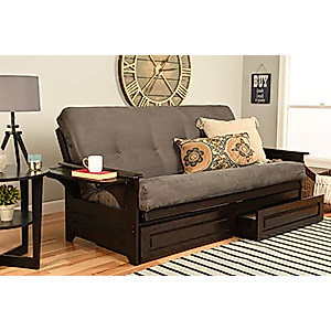 Kodiak Furniture Phoenix Frame with Suede Fabric Mattress in Espresso/Gray