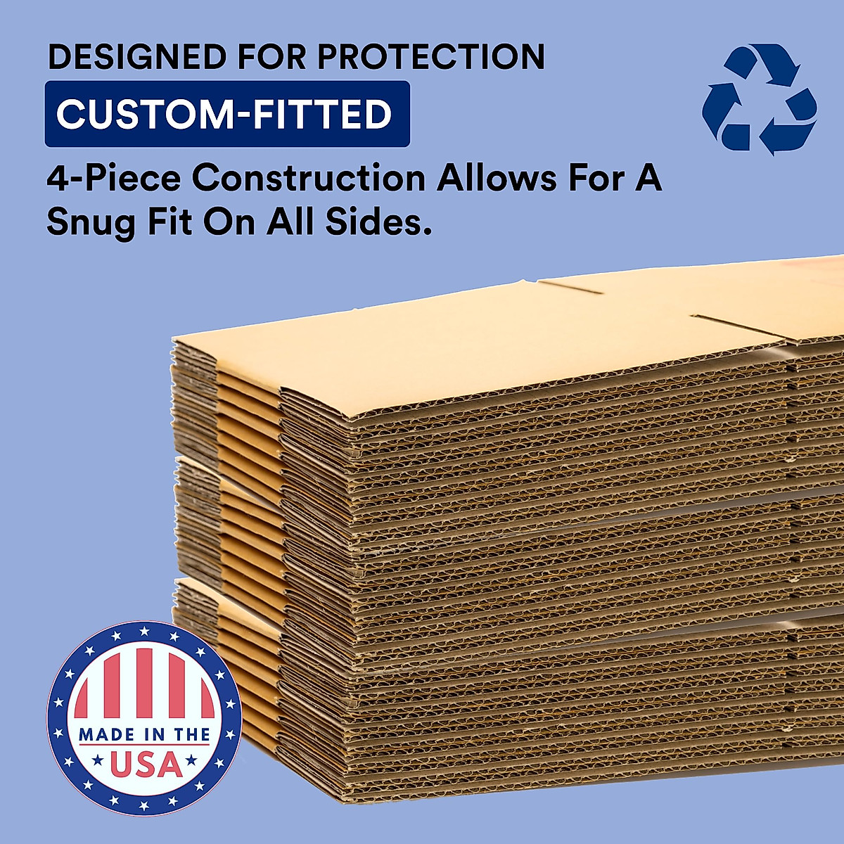 BOX USA Large Mirror Box 40"L x 3.5"W x 60"H (1-Pack), Cardboard Boxes Perfect for Moving, Storing, Packing & Shipping, Ideal for TV's, Picture Frames, Mirrors & Art