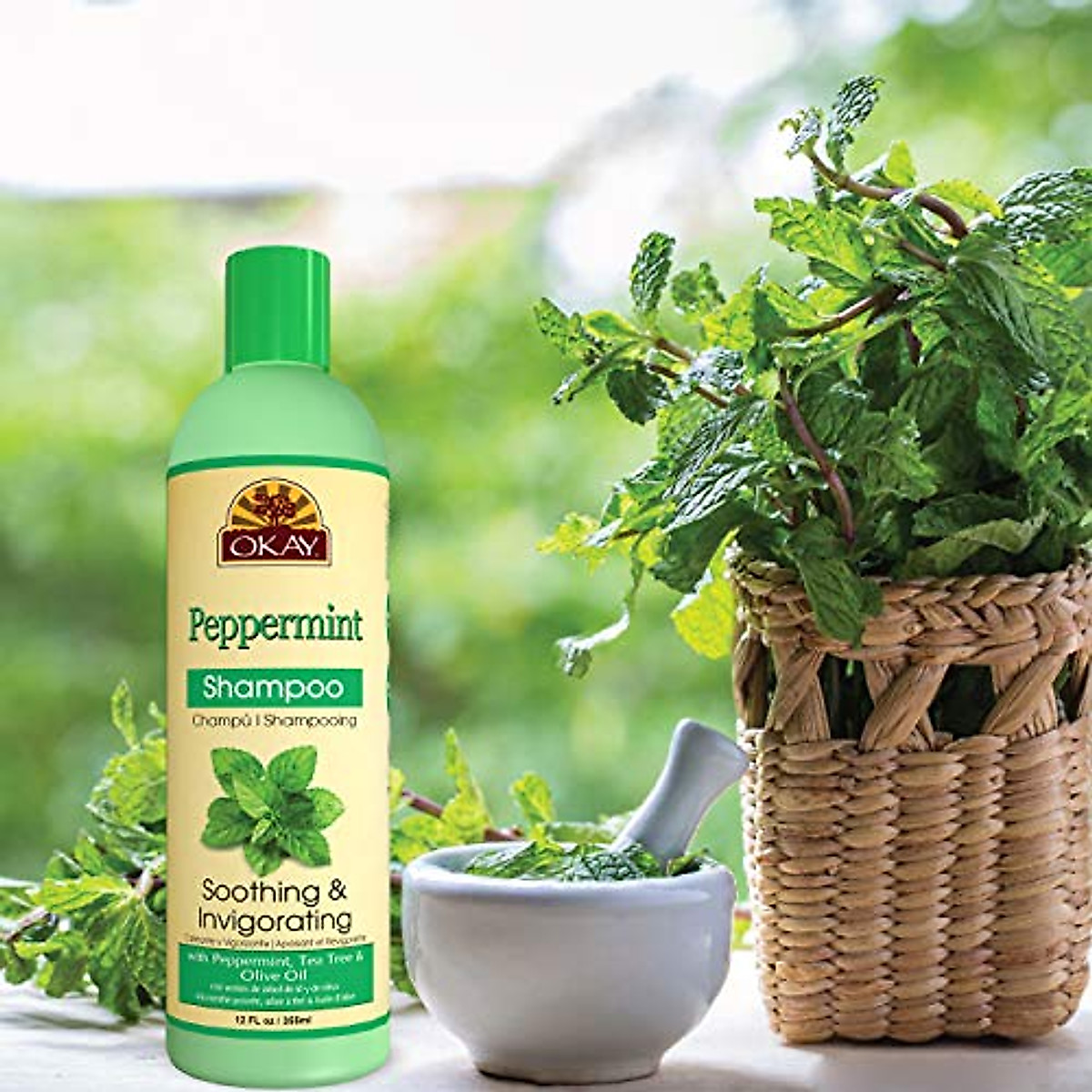 OKAY PEPPERMINT Soothing and Invigorating SHAMPOO 12oz / 355ml