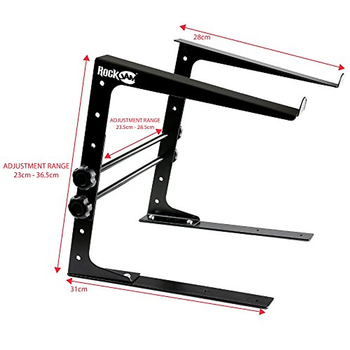 RockJam Portable DJ Laptop Stand With Adjustable Height, Anti-Slip Design, Works for Laptops, Controllers and CD players