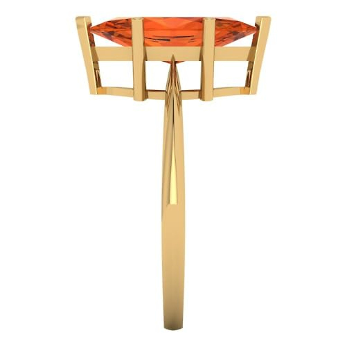 Clara Pucci 2.5 ct Marquise Cut Solitaire Red Simulated Diamond Engagement Bridal Promise Anniversary Ring 18K Yellow Gold Size 7.75