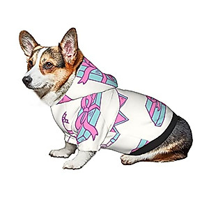 Small Pet Sweaters with Hat Birthday-Party-Gift-Pink Cat Puppy Hoodie Pet Hooded Coat X-Large