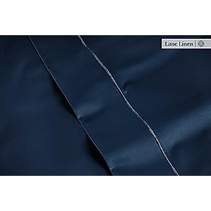 LANE LINEN 100% Egyptian Cotton Bed Sheets - 1000 Thread Count 4-Piece King Sheets Set, Long Staple Cotton Bedding Sheets, Sateen Weave, Luxury Hotel Sheets, Fits Upto 16" Mattress - Estate Blue
