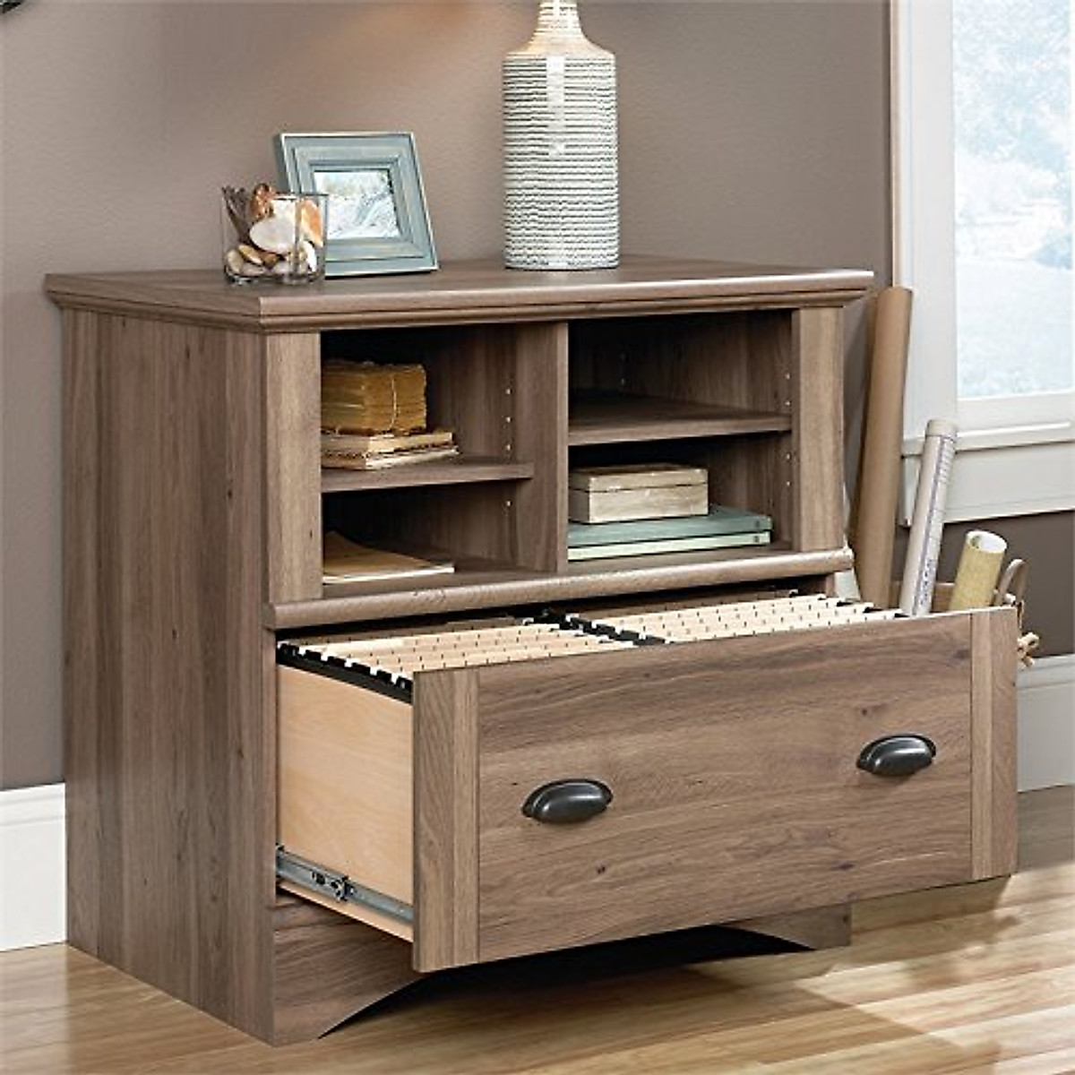 Sauder Harbor View Lateral File, Salt Oak finish