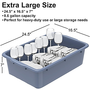 DUNCHATY 8.6 Gallon Plastic Bin Bus Tubs - 33L Commercial Plastic Bus Box Utility Box - Wash Basin Tote Box for Restaurant Kitchen Organization and Storage（1 pack）
