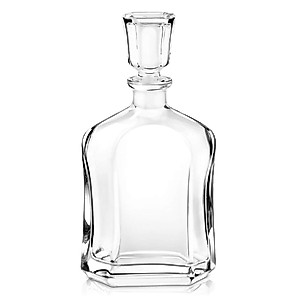 Maverton Whiskey carafe + 6 glasses with engraving - 23 fl oz. classical spirits decanter for her - 10 fl oz glasses for women - Whisky set - For Birthday - Personalized glassware - Master