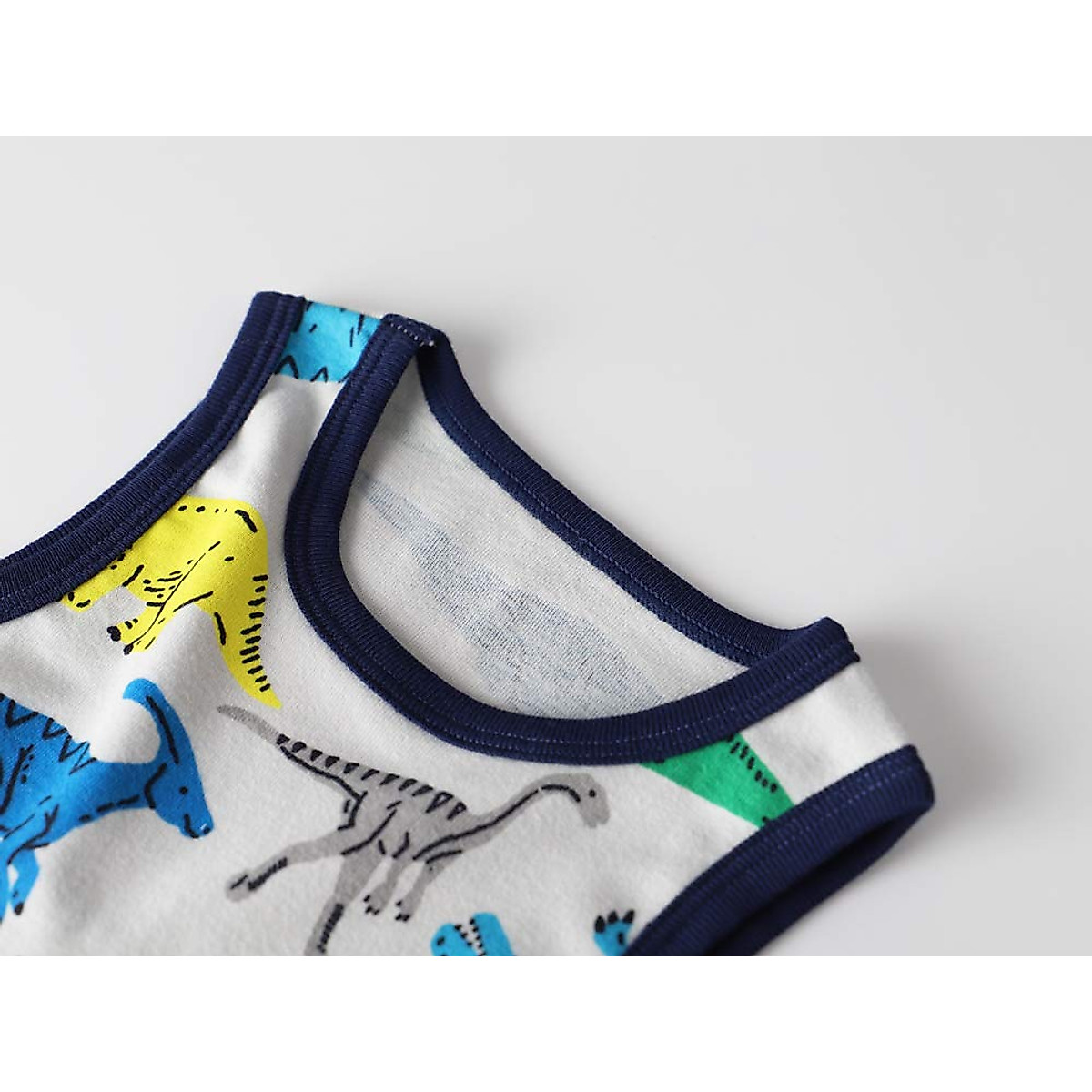 HUAER& Toddler Boys' 2-3 Pack Tank Tops (Dinosaur, 4T)