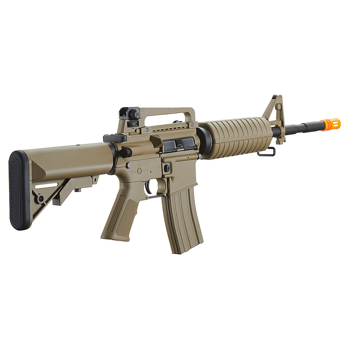 Lancer Tactical Gen 2 Airsoft M4A1 Carbine Polymer AEG Gun w/9.6v Nimh 1600 mAh Battery, Charger, 1000 Rounds 0.20g BBS Included (Black/Tan) (Regular Polymer, Tan)