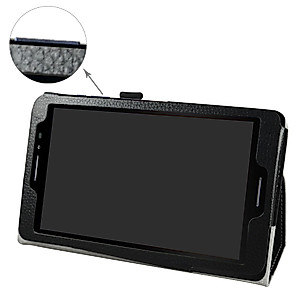 AT&T Trek 2 HD Case (Model 6461A),Mama Mouth PU Leather Folio 2-folding Stand Cover with Stylus Holder for 8" ZTE Trek 2 HD K88 /ZPad 8 K81 Android Tablet,Black