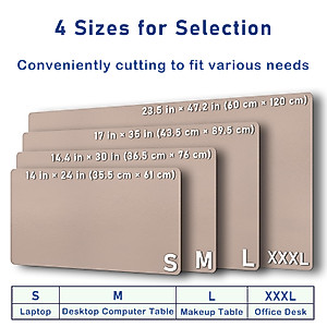 Boutilon Leather Desk Pad 30" x14",Non-Slip Mouse Pad,Office Desk Mat,Waterprooft PU Leather Desk Blotter,Desk Pad Protector,Desk Writing Pad for Home Office Decor (M-Champagne)