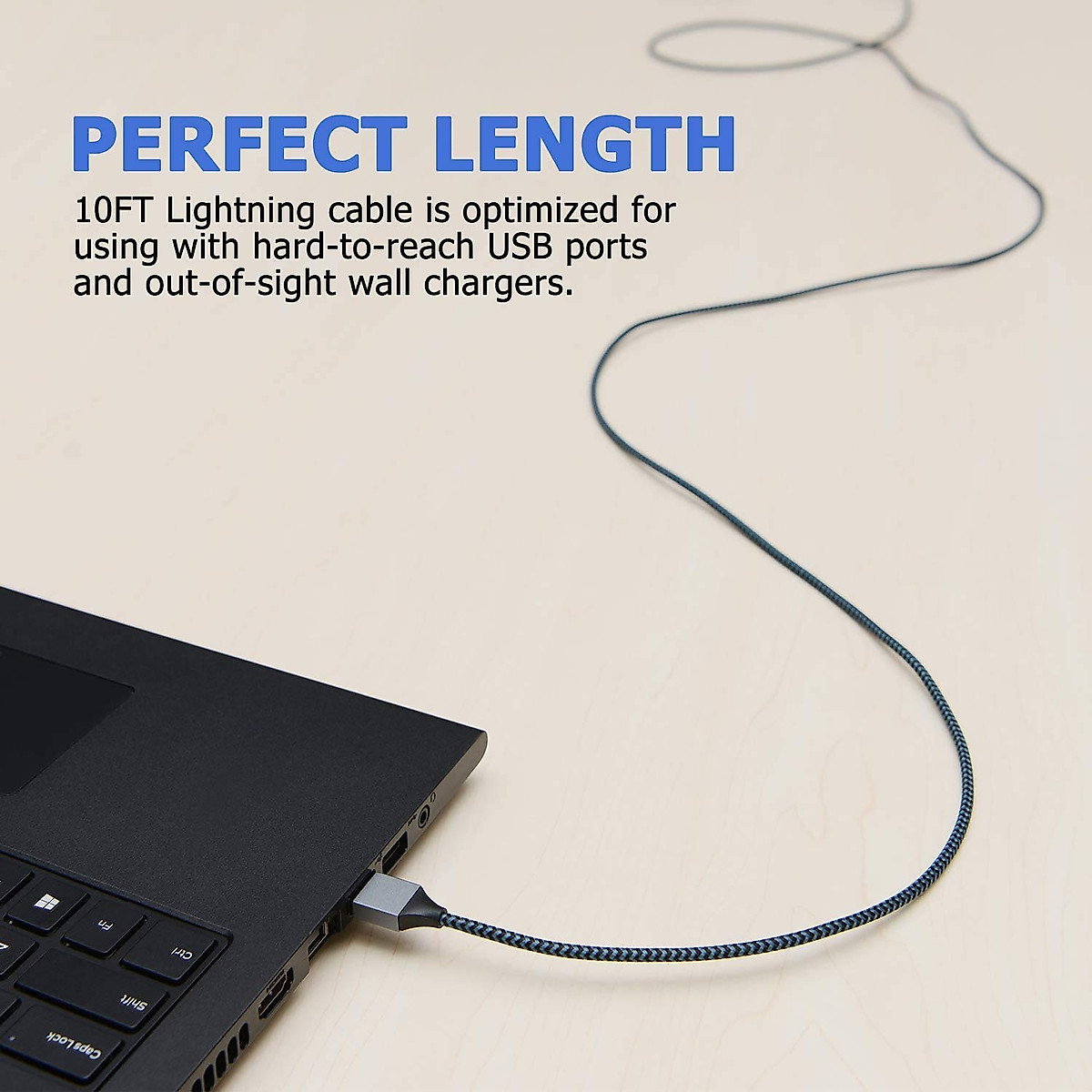 iPhone Charger, Sundix 3Pack 9ft Lightning Cable iPhone Charger Cable Nylon Braided Charging Cord Compatible iPhone 14/13/12/12Pro/12ProMax/11/11Pro/11Pro MAX/XS/XS MAX/XR/X/8/8Plus/7/7Plus and More