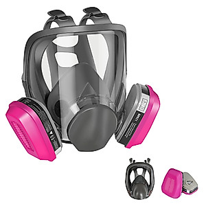 SLJHL Full Face Gas Respirator Mask with 60921 Filters - Ideal for Protection Against Gases Dust Organic Vapors Spray Sanding welding 6800