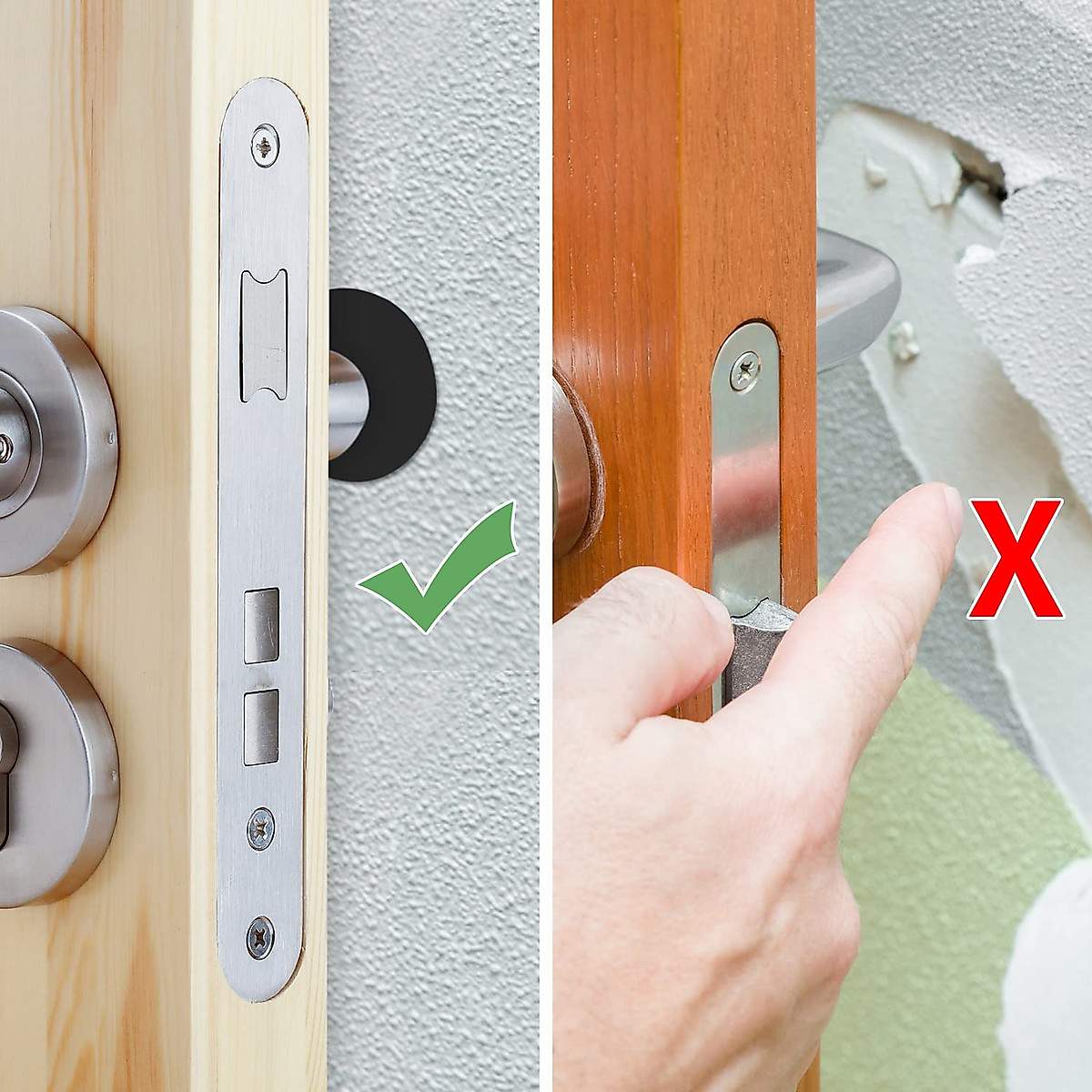 JEGONFRI Door Stoppers Wall Protector from Furniture, 10pcs 2" Strong Adhesive Round Door Knob Wall Protector, Silicone Thickened Door Bumpers for Walls (Black, Round)